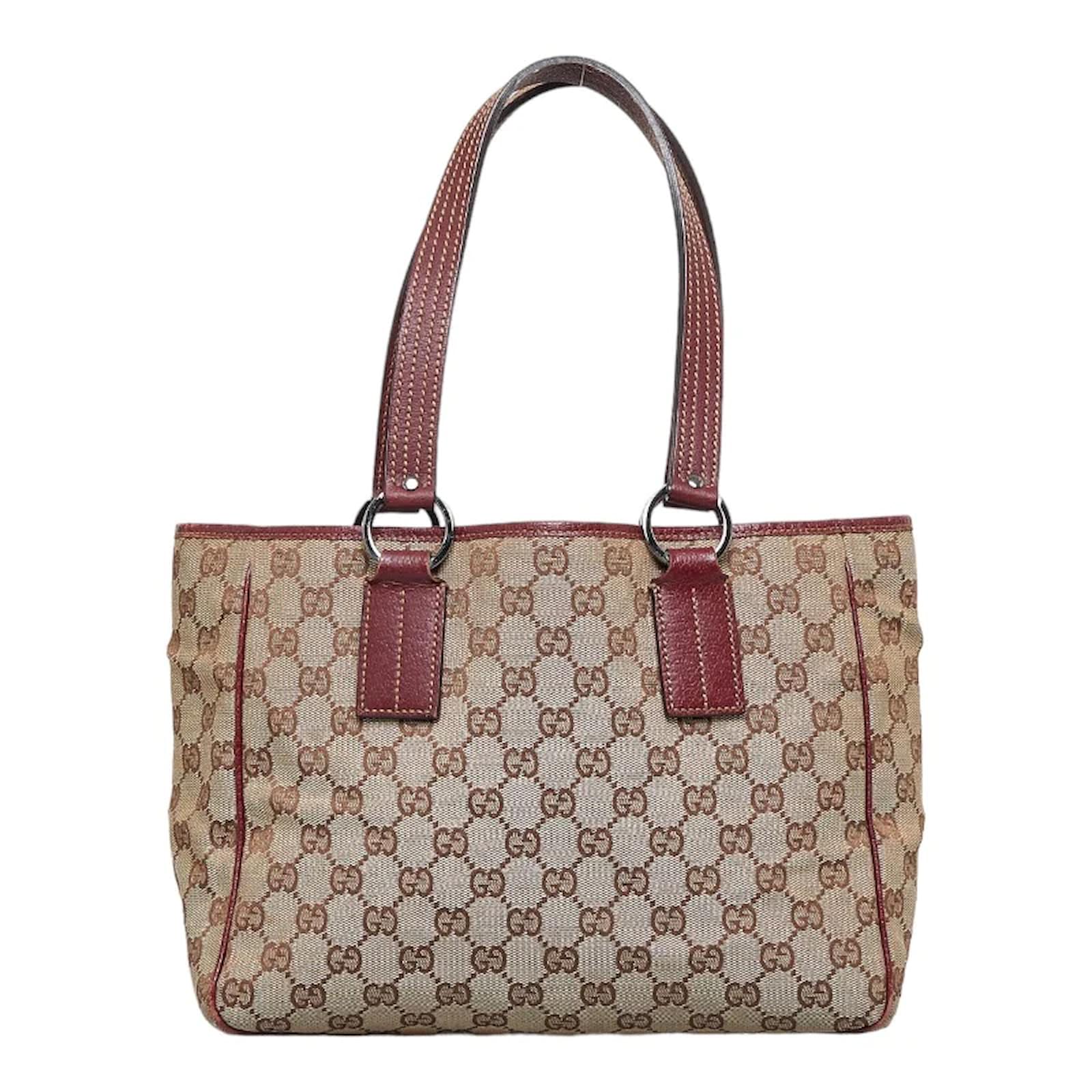 Gucci GG Canvas Tote Bag 113019 Brown Cloth ref.1031256 - Joli Closet