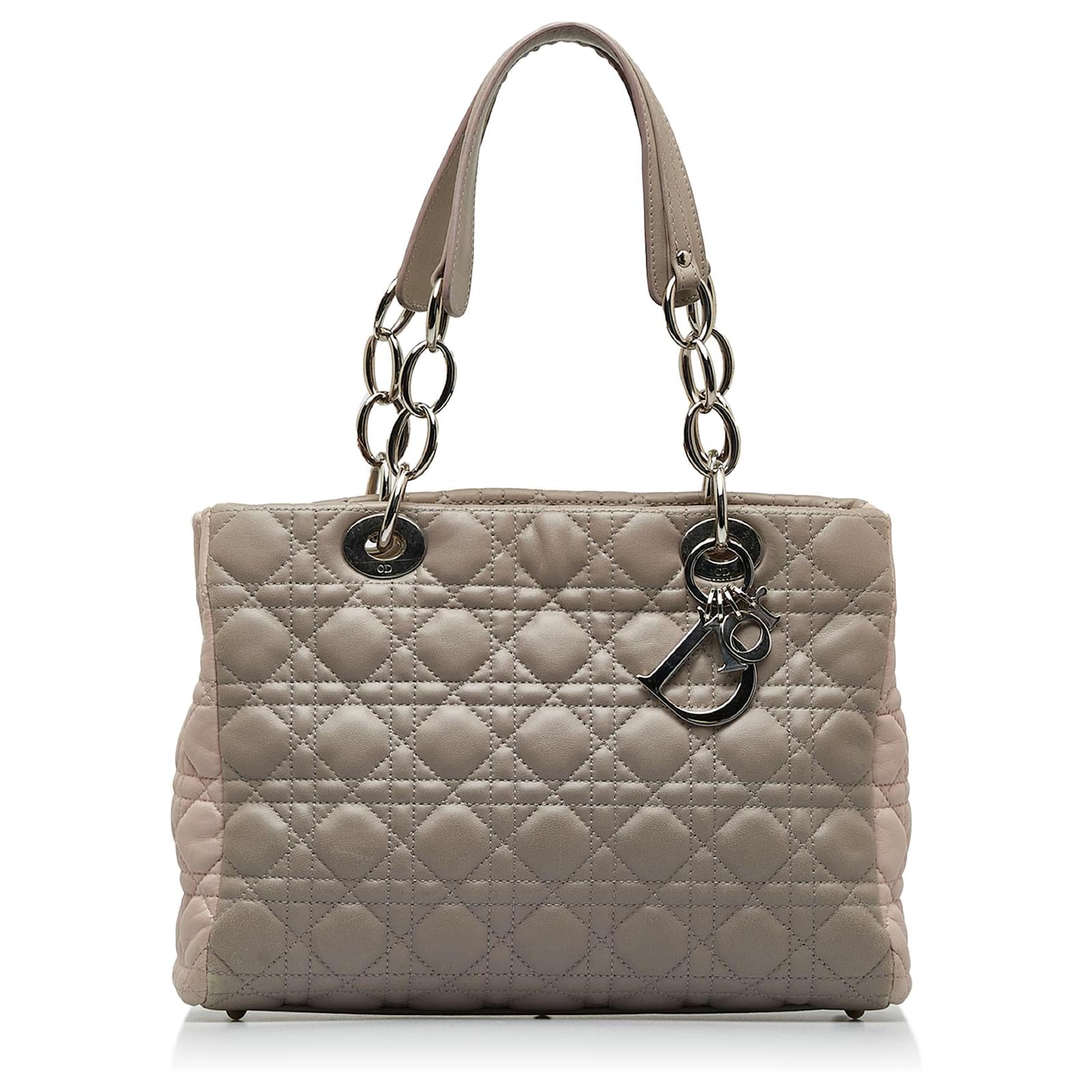 Cabas Dior Soft Cannage Lady Dior Small gris Cuir ref.1032220 - Joli Closet
