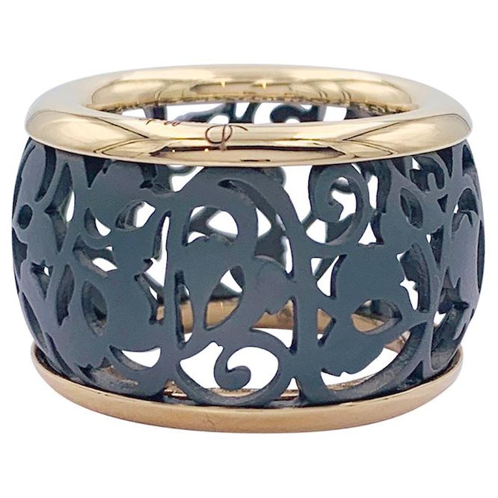 Pomellato ring, "Arabesque", Pink gold, Titanium. ref.1032508 - Joli Closet