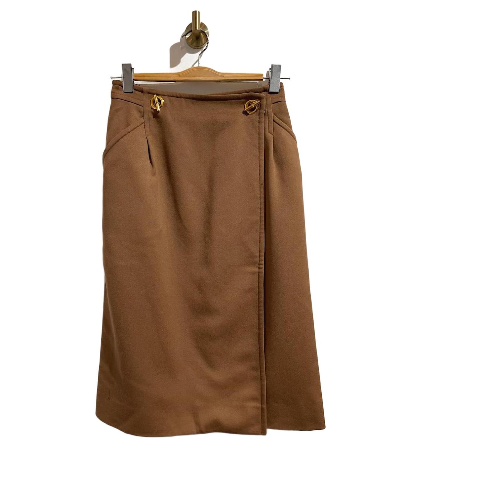 Hermès HERMES Skirts T.International L Wool Camel ref.1032526 - Joli Closet