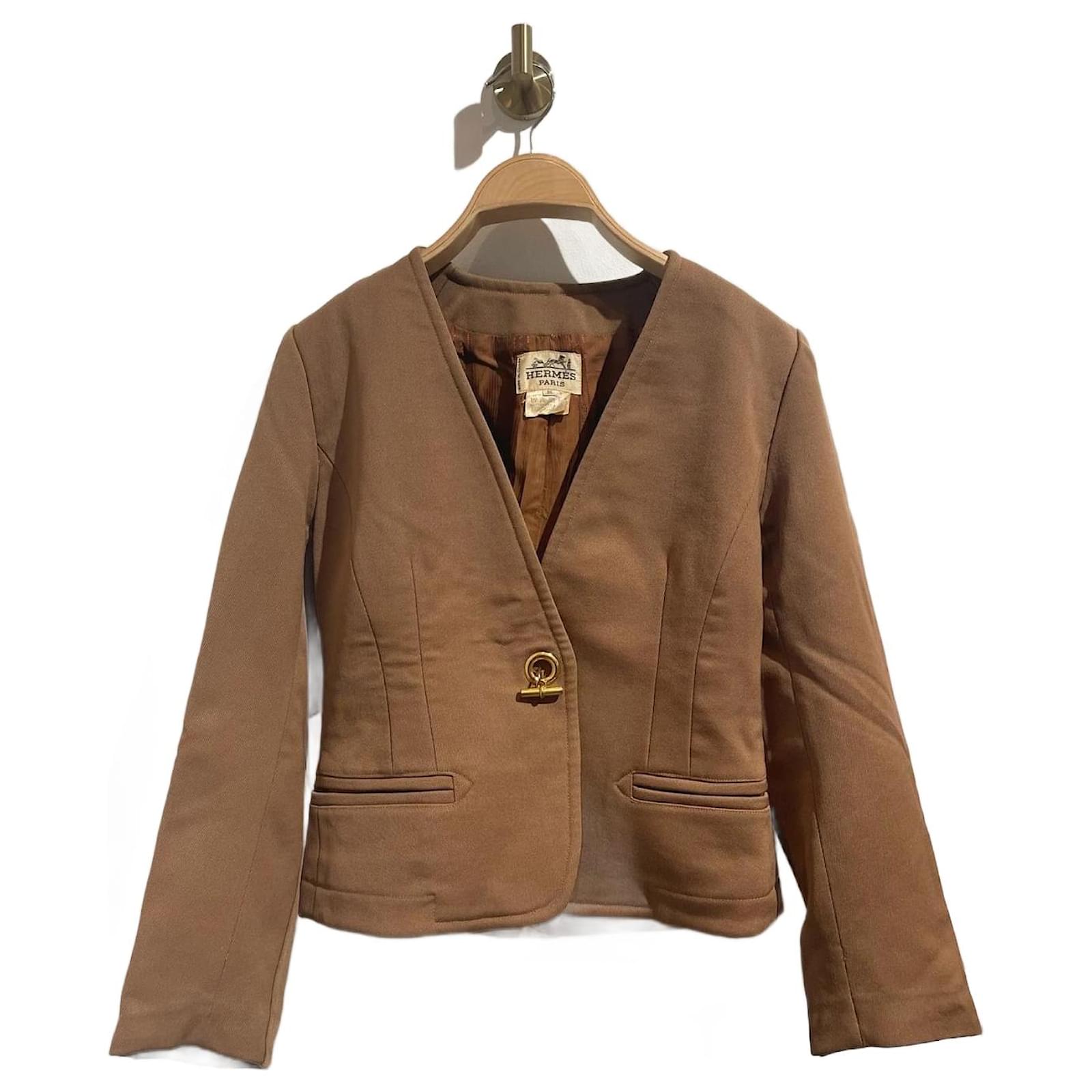 Hermès HERMES Jackets T.International M Wool Camel ref.1032527 - Joli ...