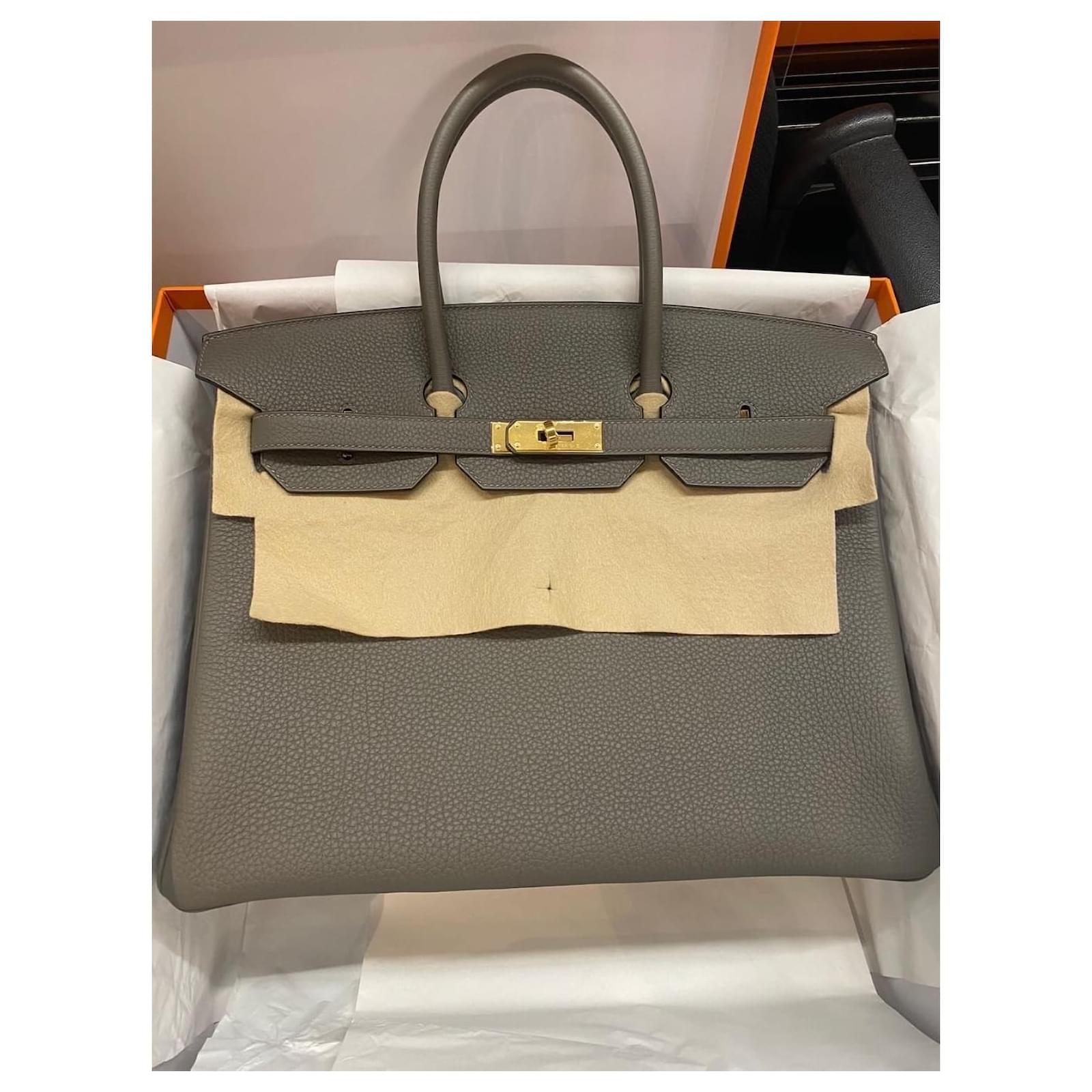 Hermès Birkin 35 meyer gray Grey Leather ref.1033638 - Joli Closet