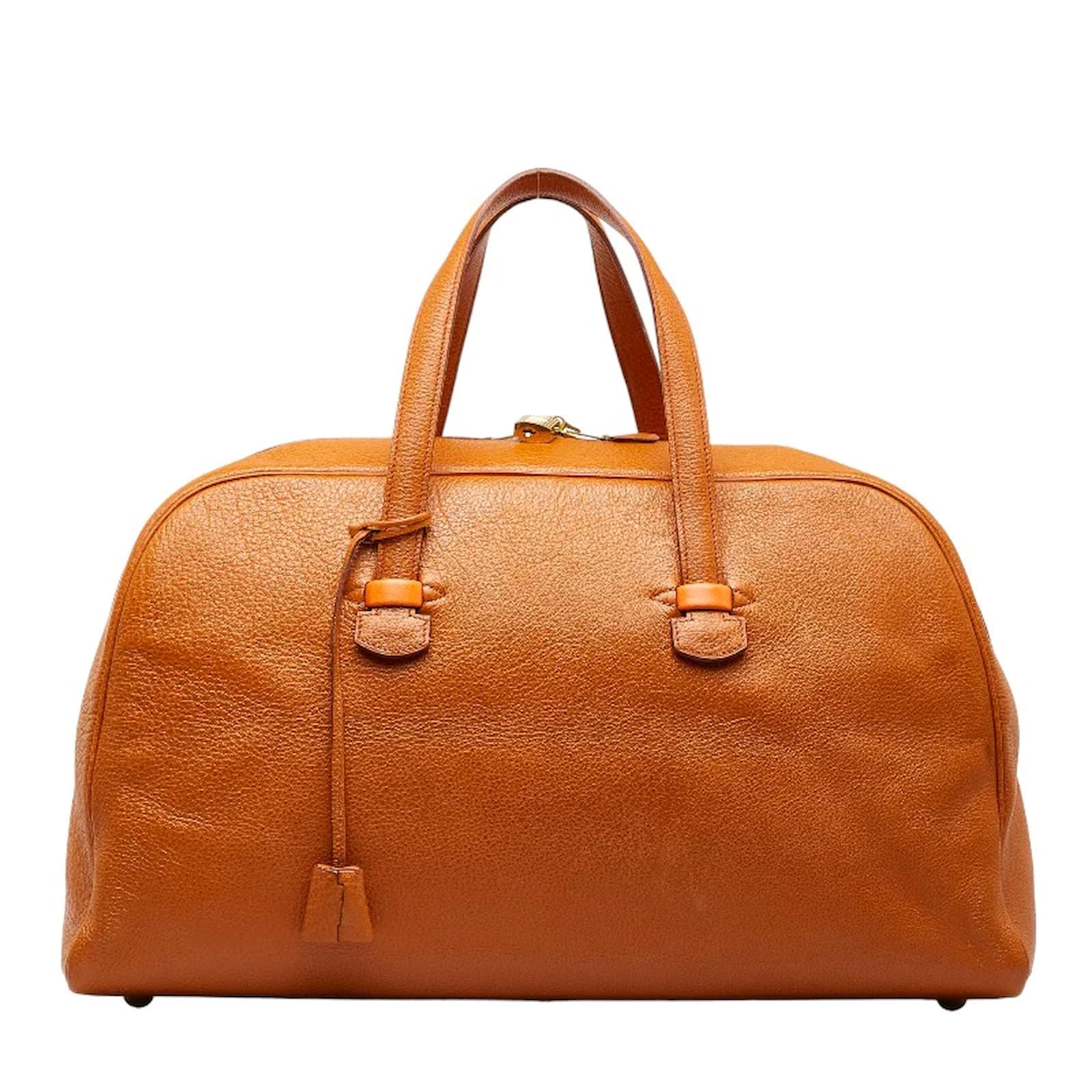 Hermès Leather Gallop Boston Bag 50 Brown Pony-style calfskin ref ...