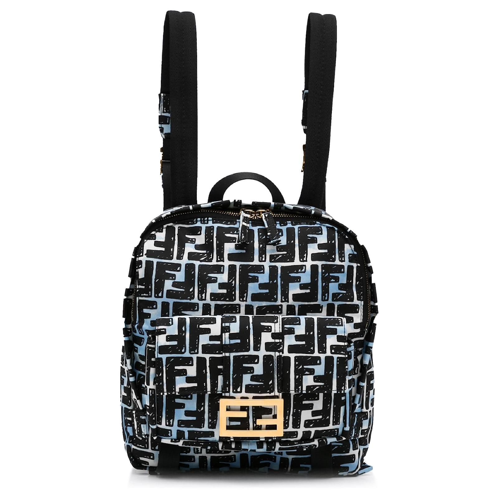 Fendi Blue x Joshua Vides Baguette Backpack Black Nylon Cloth ref ...