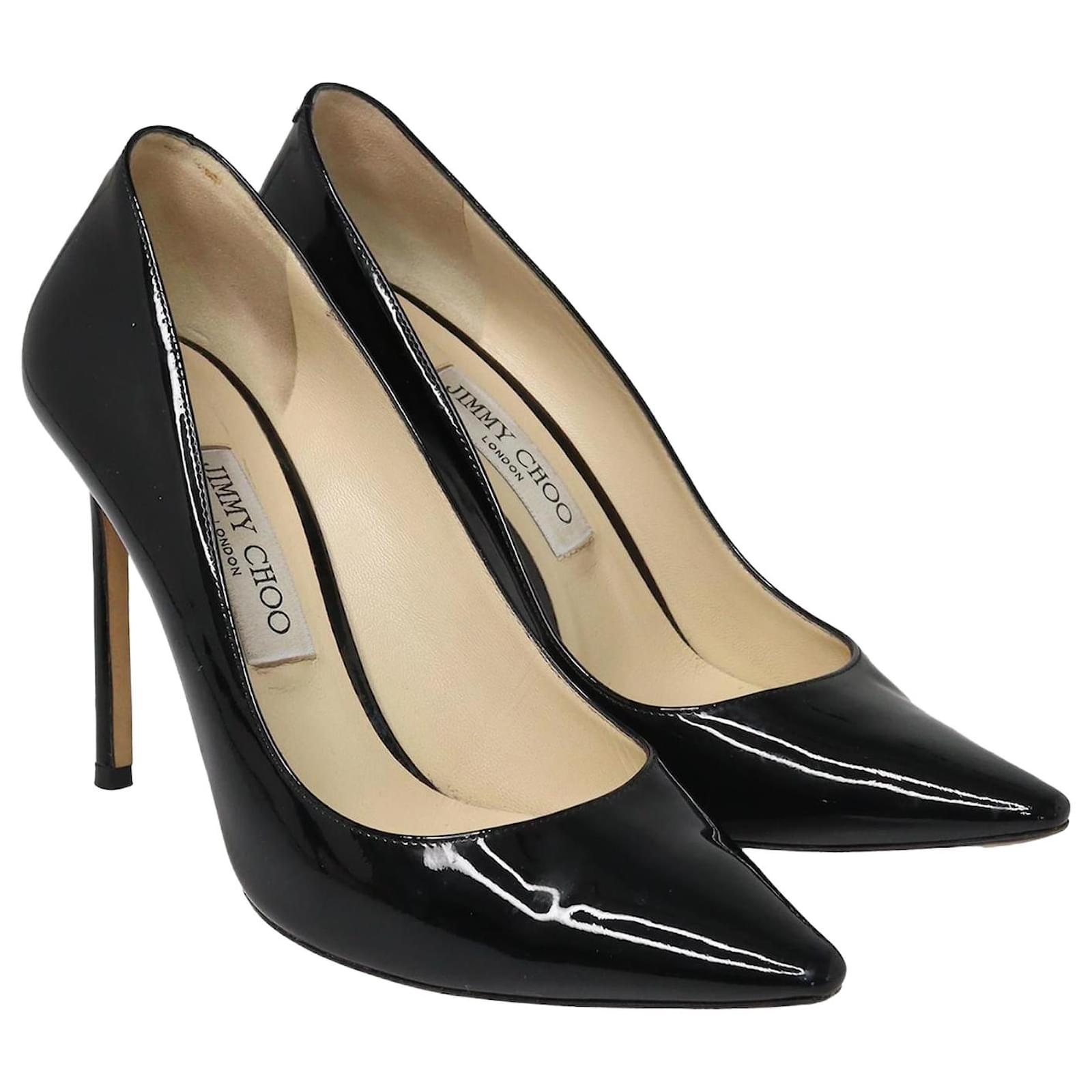 JIMMY CHOO Heels T.EU Leather Black ref.1035950 - Joli Closet