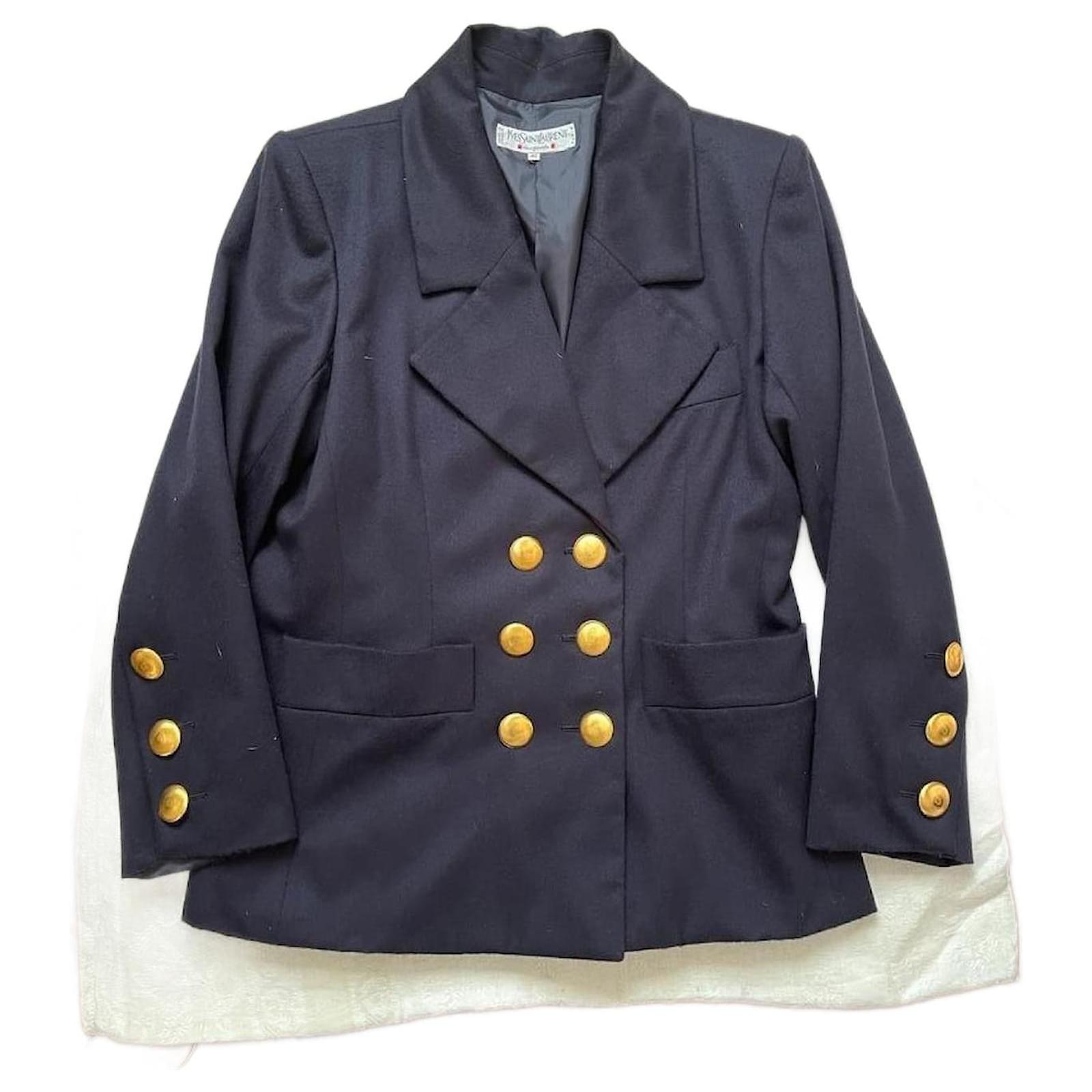 Yves Saint Laurent Veste YSL Cachemire Laine Noir ref.1038511 - Joli Closet