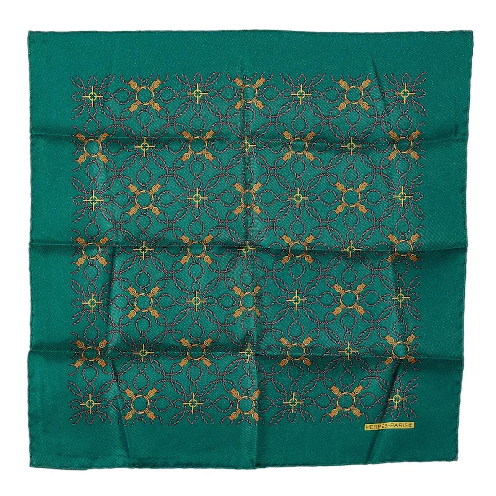 Hermès Carré Belt Rope Silk Scarf Green Cotton ref.1039773 - Joli Closet