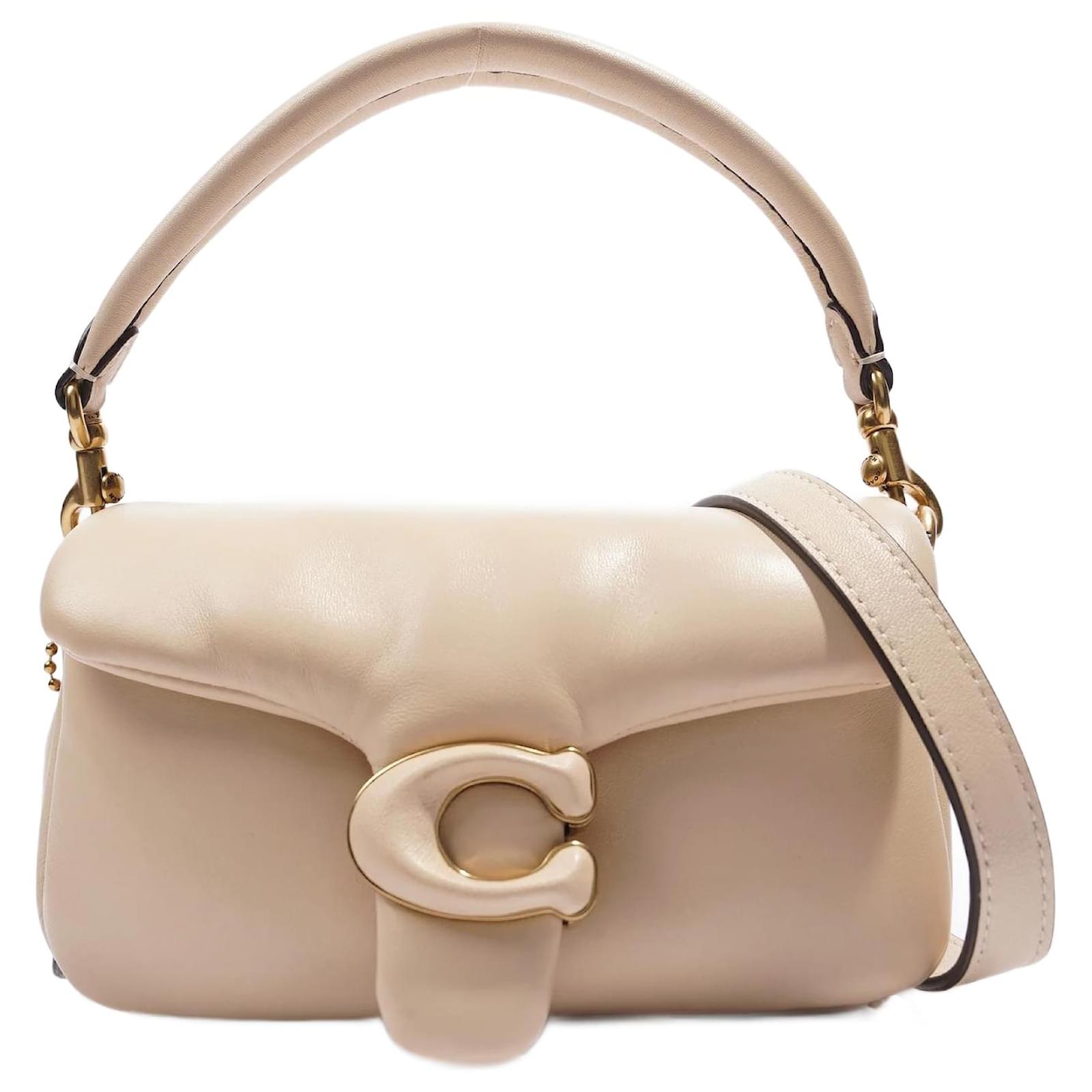Coach Pillow Tabby Sac Cuir Crème 18cm Écru ref.1042826 - Joli Closet
