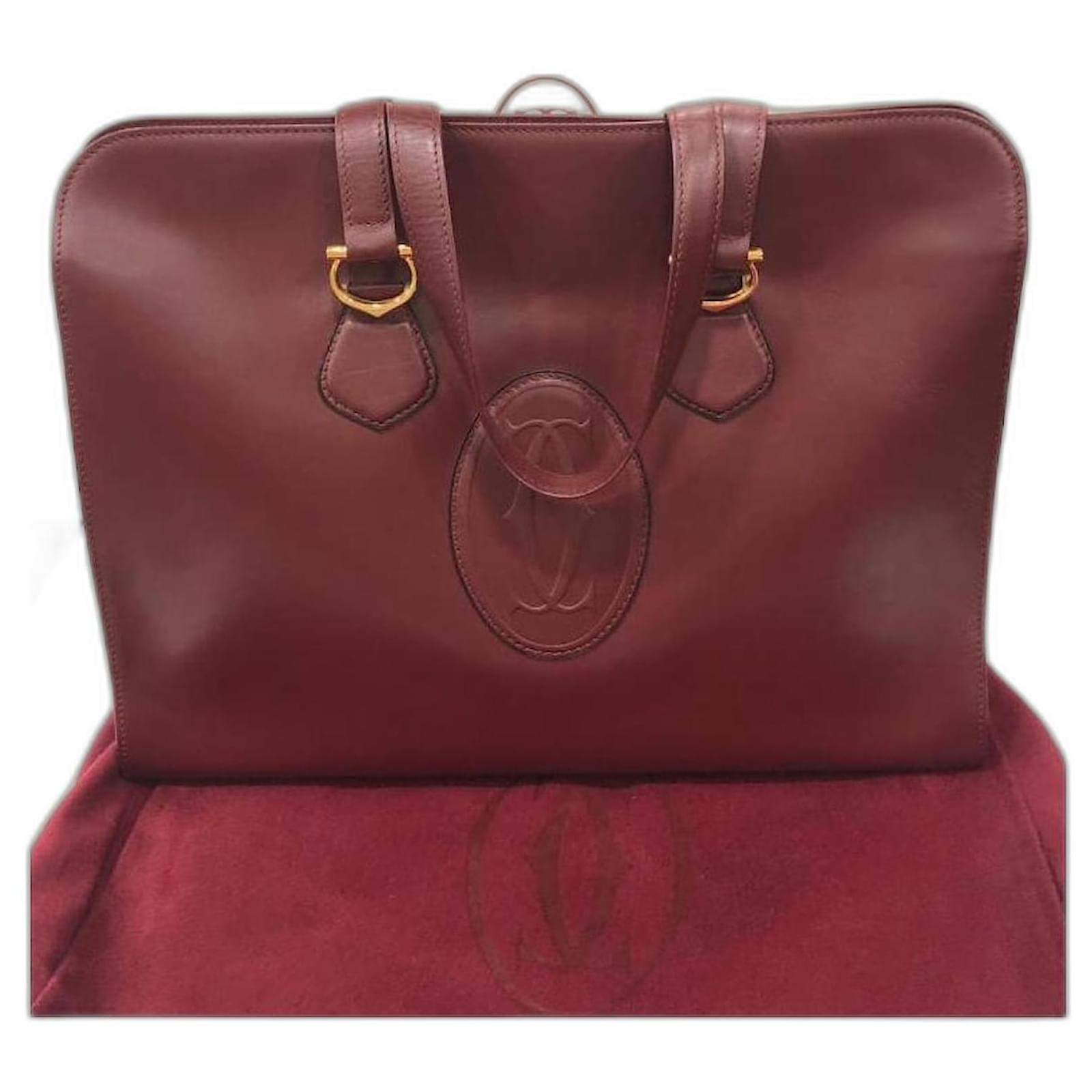 Cartier Satchel Dark red Leather ref.1044520 - Joli Closet