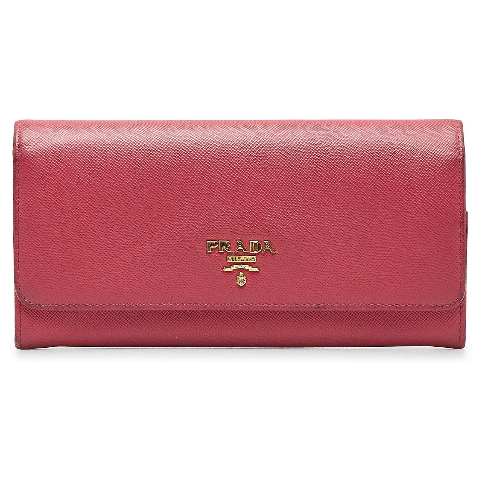 Prada Pink Saffiano Long Wallet Leather Pony-style calfskin ref.1044916 ...