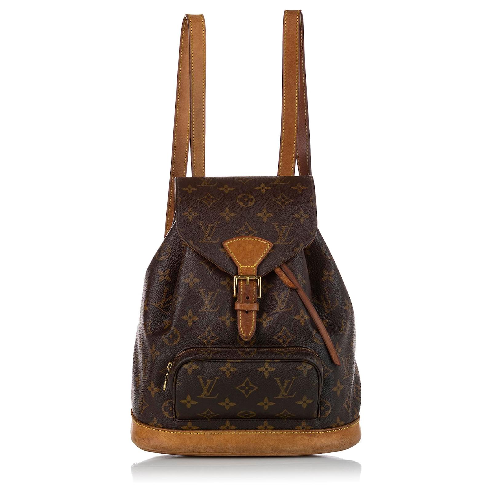 Louis Vuitton Red Monogram Montsouris MM Brown Cloth ref.1044941 - Joli ...