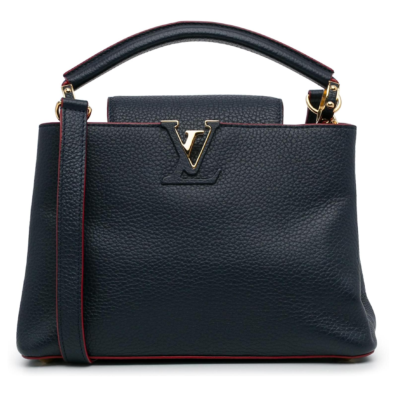 Louis Vuitton Blue Taurillon Capucines BB Dark blue Leather Pony-style ...