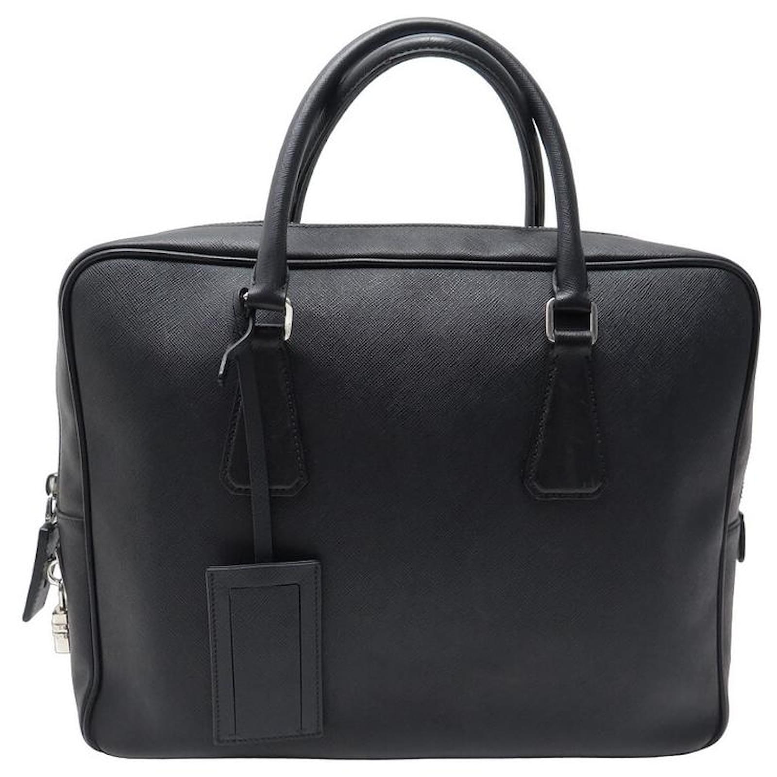 PRADA VA BAG0891 BRIEFCASE SAFFIANO LEATHER BRIEFCASE Black ref.1047858 ...
