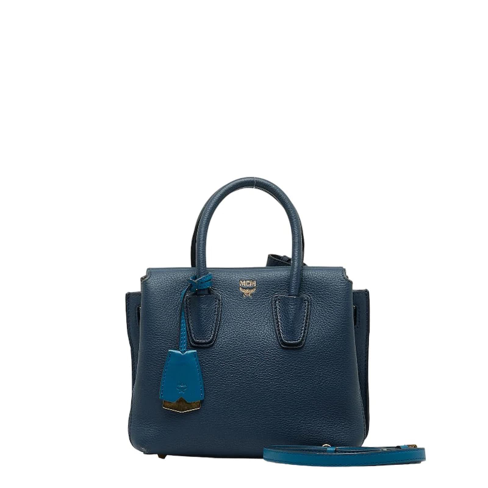 MCM Leather Handbag 2WAY Blue ref.1047981 - Joli Closet