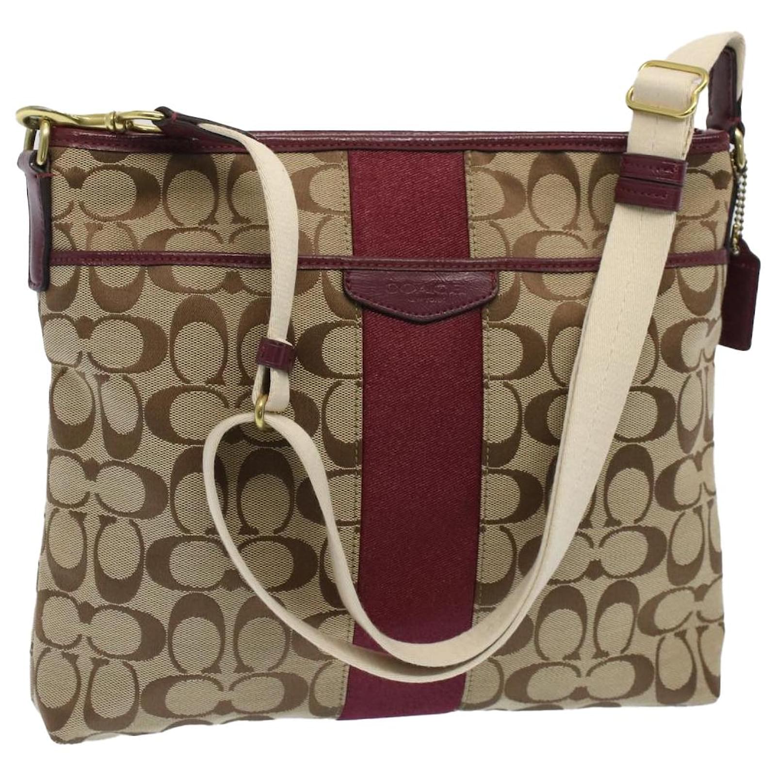 Coach Signature Shoulder Bag Canvas Beige Auth 51432 Cloth ref.1048464 ...