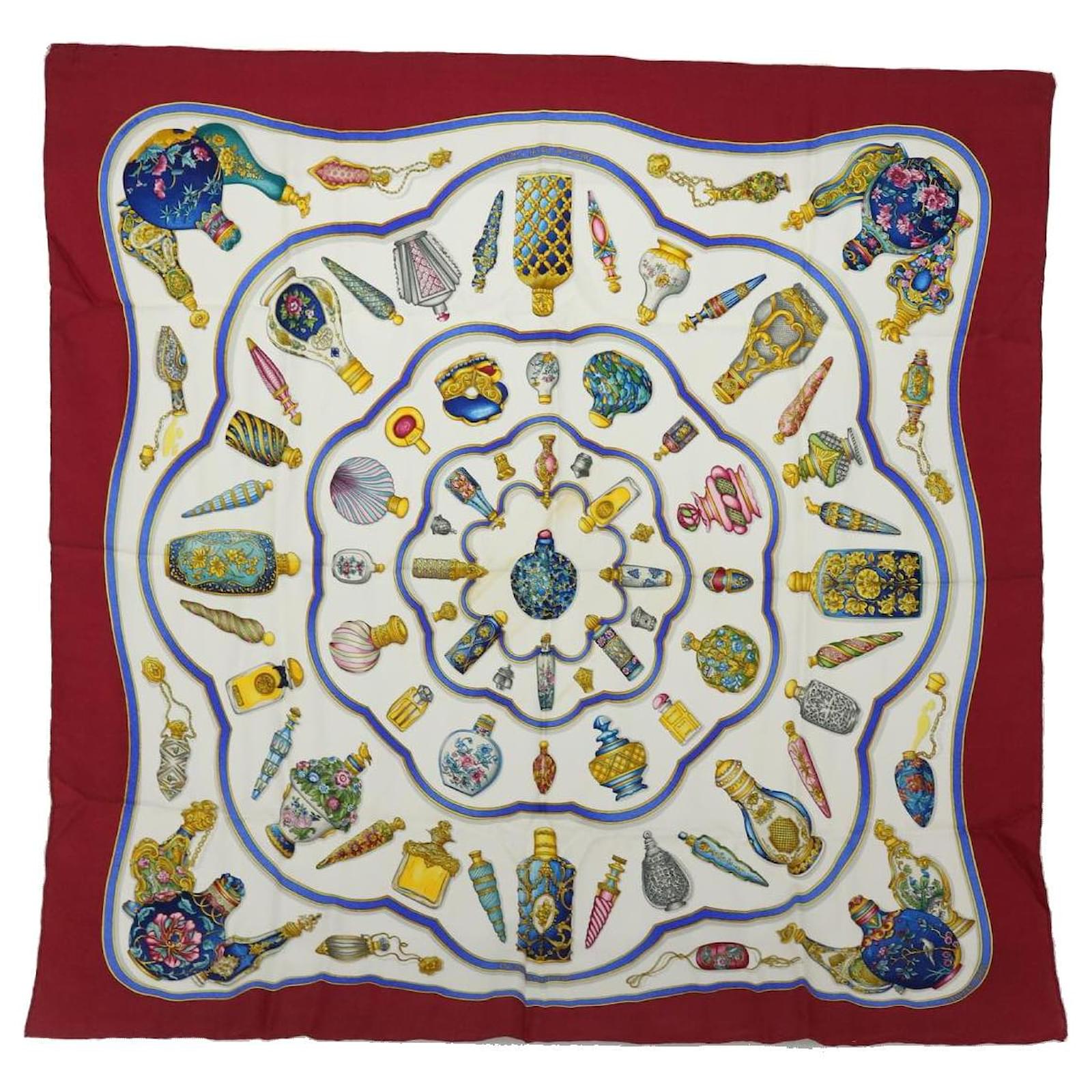 Hermès HERMES CARRE 90 qu importe le flacon Scarf Silk Red Auth 52261 ...