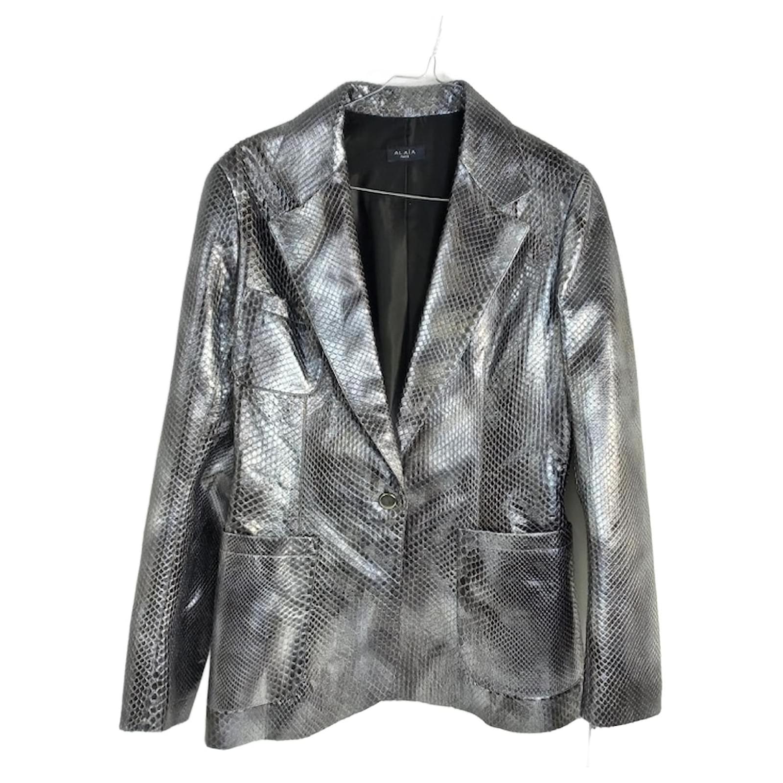 Alaïa Alaia jacket in python size 38 Silvery ref.1051554 - Joli Closet