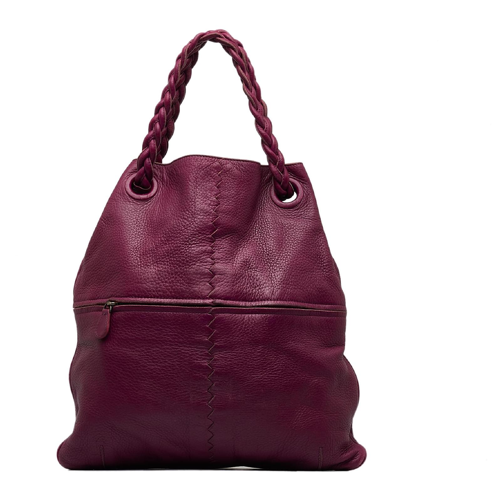 Bottega Veneta Purple Leather Julie Tote Bag Pony-style calfskin ref ...