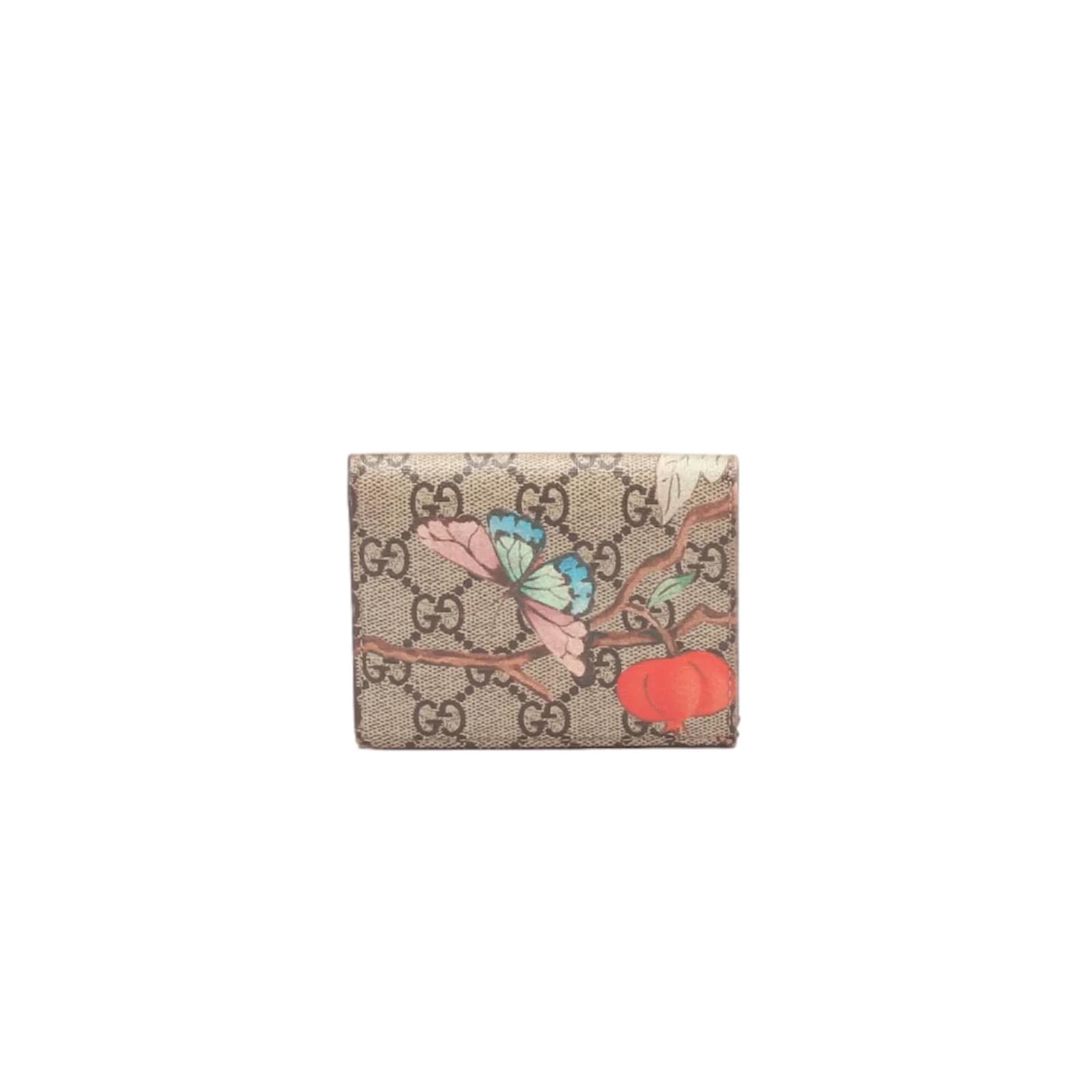 Gucci GG Canvas Tian Flap Card Case Multiple colors Leather Pony-style ...