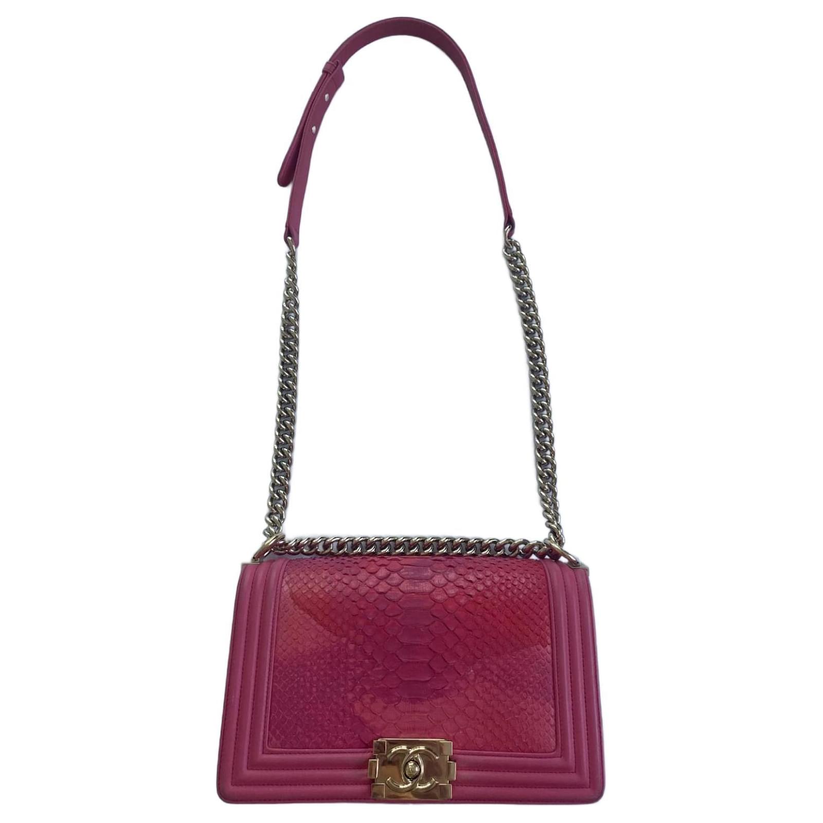 Chanel “BOY” Medium Pink Python ref.1054959 - Joli Closet