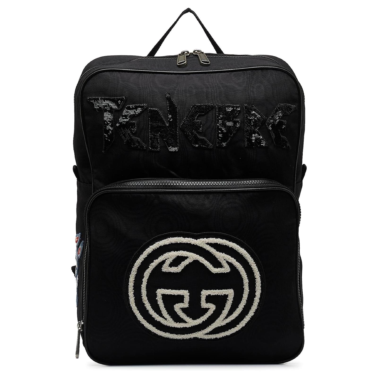 Gucci Black 80's Patch Tenebre GG Nylon Backpack Cloth ref.1054992 ...