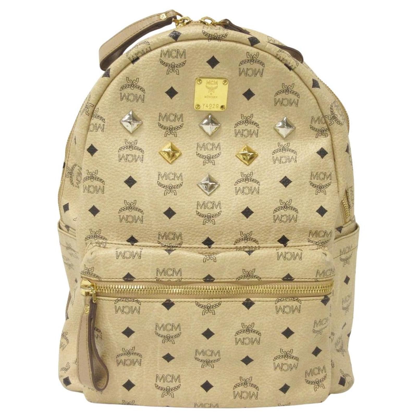 MCM Stark Visetos Beige Synthetic ref.1055037 - Joli Closet