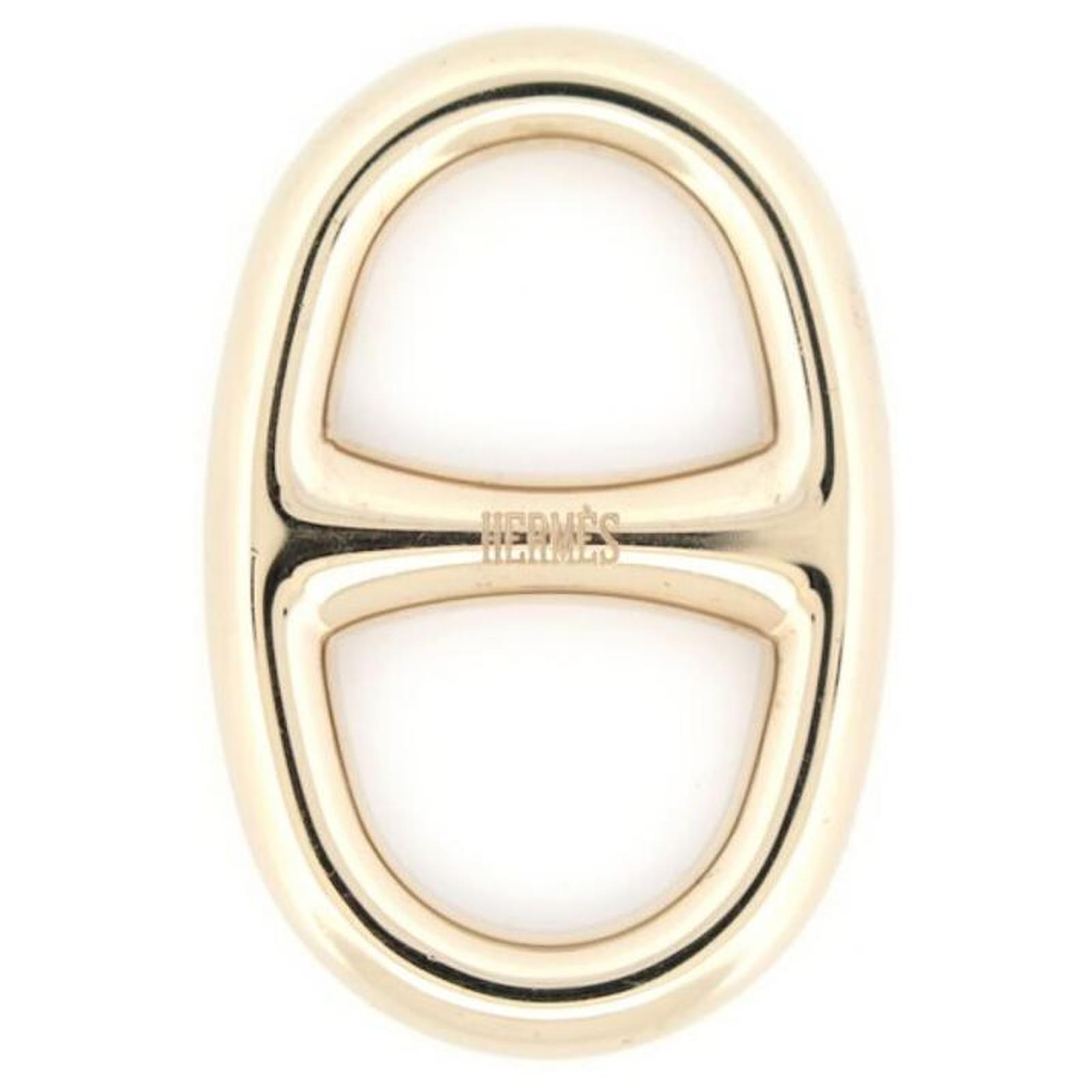 Hermès HERMES SCARF RING ANCHOR CHAIN FOR SQUARE GOLD METAL SCARF RING ...