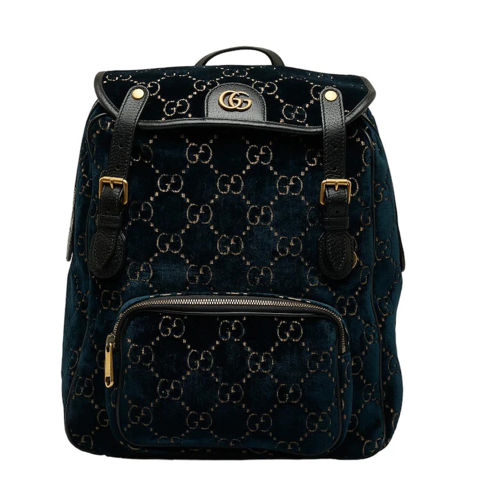 Gucci GG Velvet Backpack 574942 Green Cloth ref.1055437 - Joli Closet