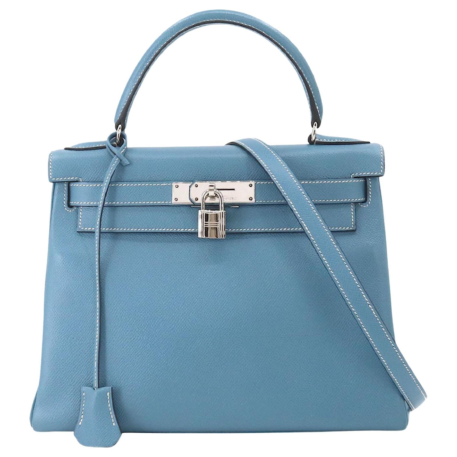 Hermès hermes kelly 28 Blue Leather ref.1056211 - Joli Closet