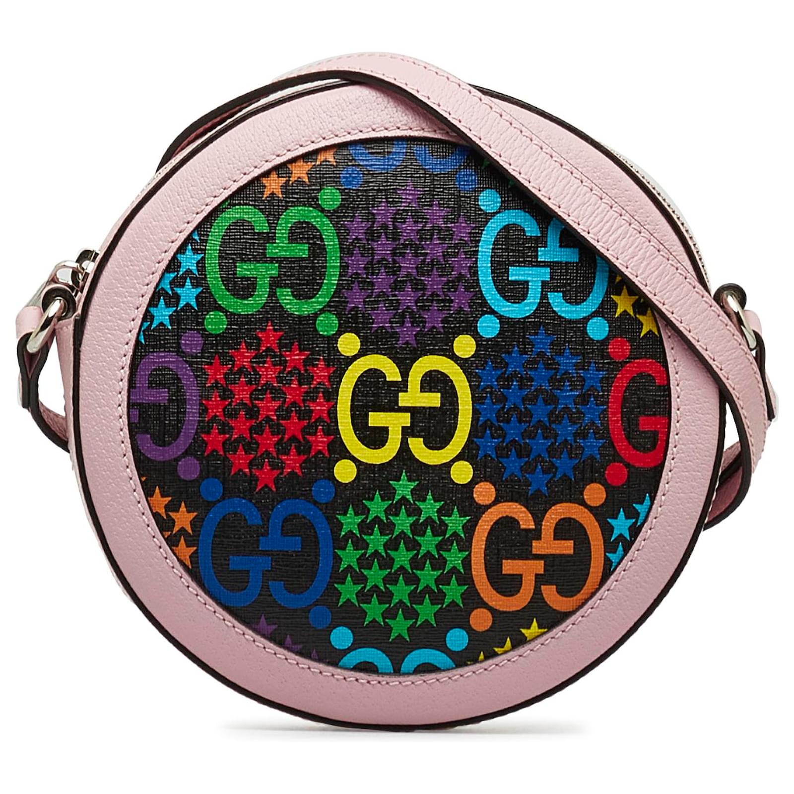 Gucci Pink GG Supreme Psychedelic Round Crossbody Cloth Cloth ref ...