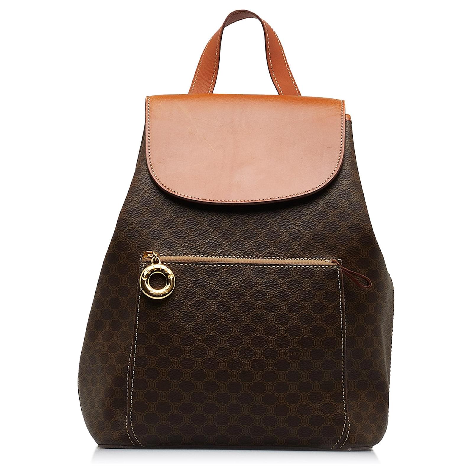Céline Celine Brown Macadam Backpack Cloth Cloth ref.1058419 - Joli Closet