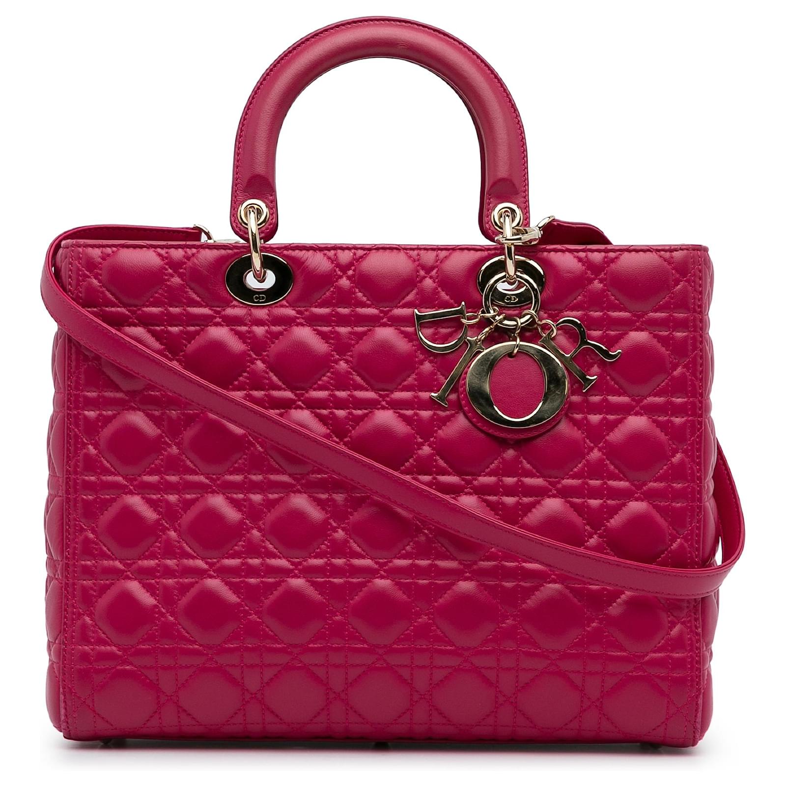 Dior Pink Large Cannage Lady Dior Leather ref.1059483 - Joli Closet