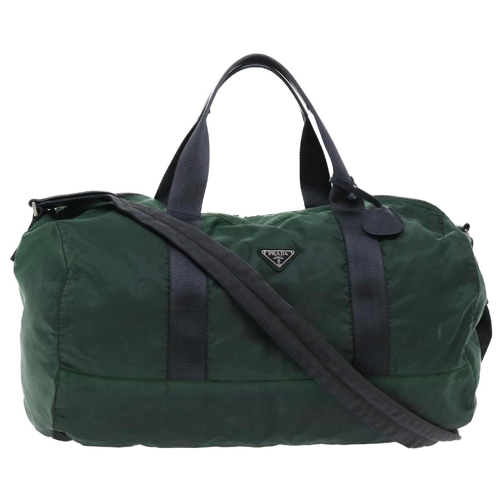 PRADA Boston Bag Nylon 2way Green Auth bs7807 ref.1060055 - Joli Closet