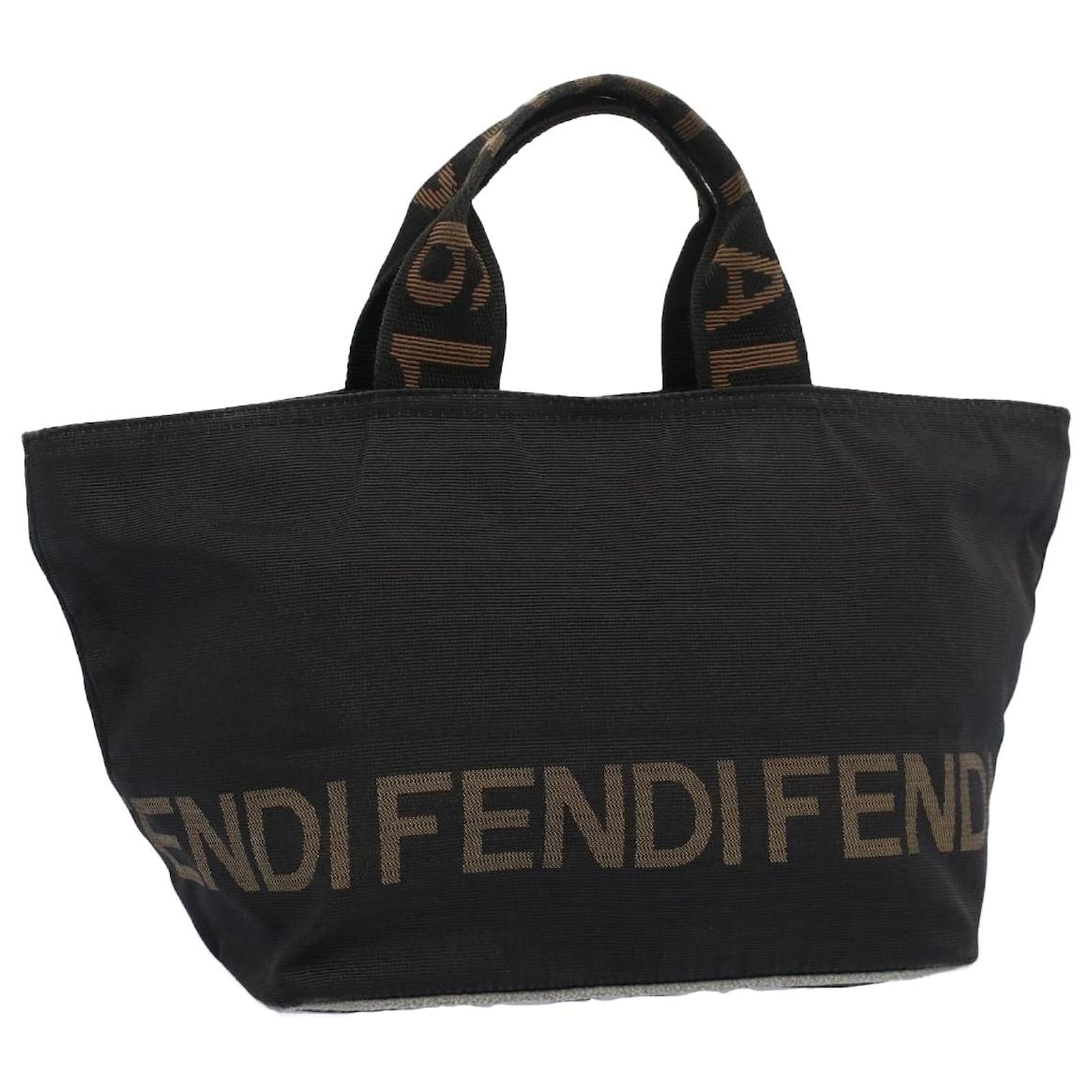 FENDI Hand Bag Nylon Black Auth bs7932 ref.1060149 - Joli Closet