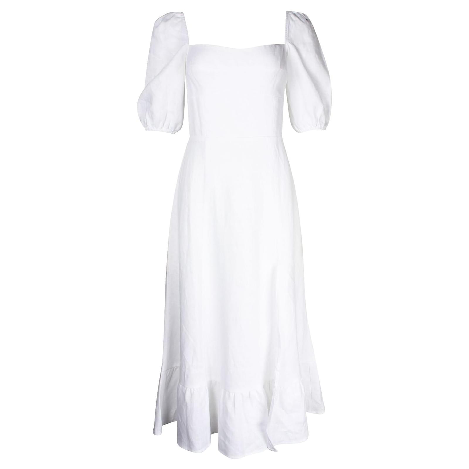 Reformation White Linen Midi Dress ref.1060631 - Joli Closet