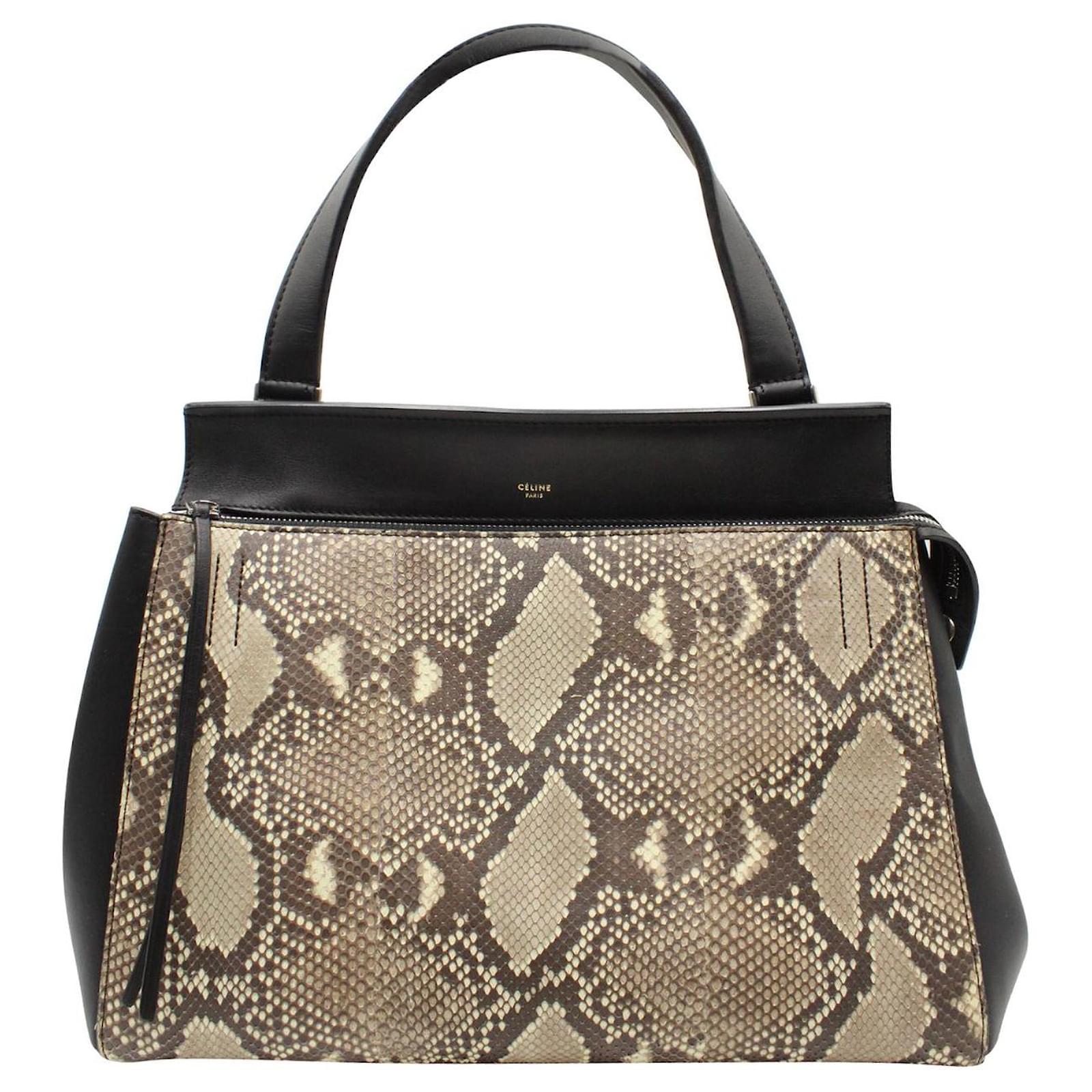 Céline Python & Black Leather Edge Shoulder Bag ref.1060727 - Joli Closet