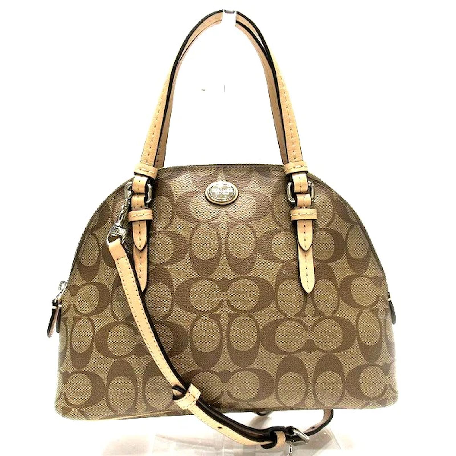 Coach Signature Canvas Cora Dome Handtasche Braun Leinwand ref.1061089 ...