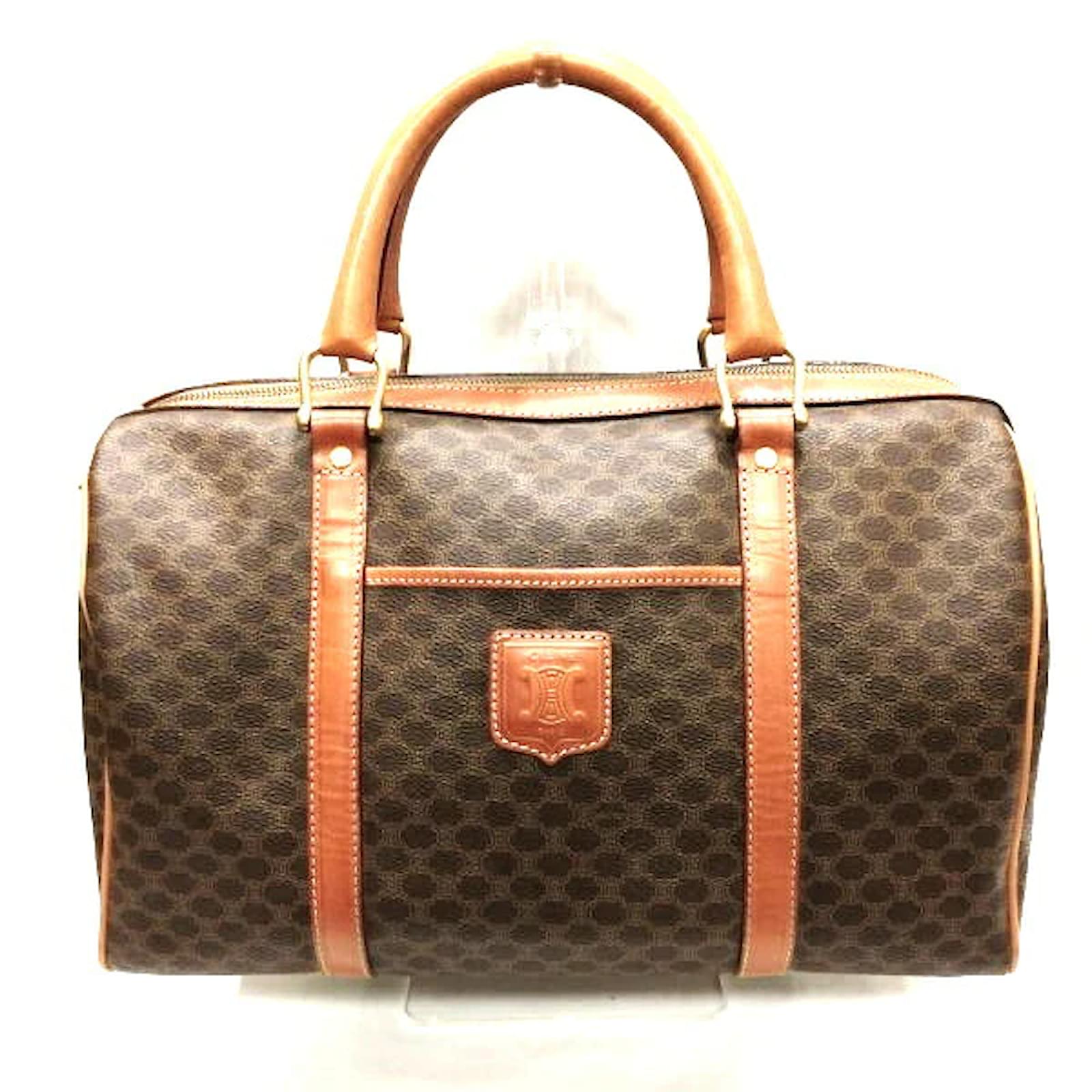 Céline Macadam Canvas Boston Bag Brown Cloth ref.1061131 - Joli Closet