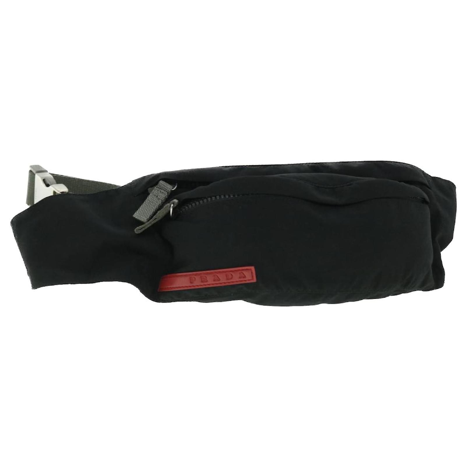 PRADA Sports Waist Bag Nylon Black Red Auth ki3352 ref.1061563 - Joli ...
