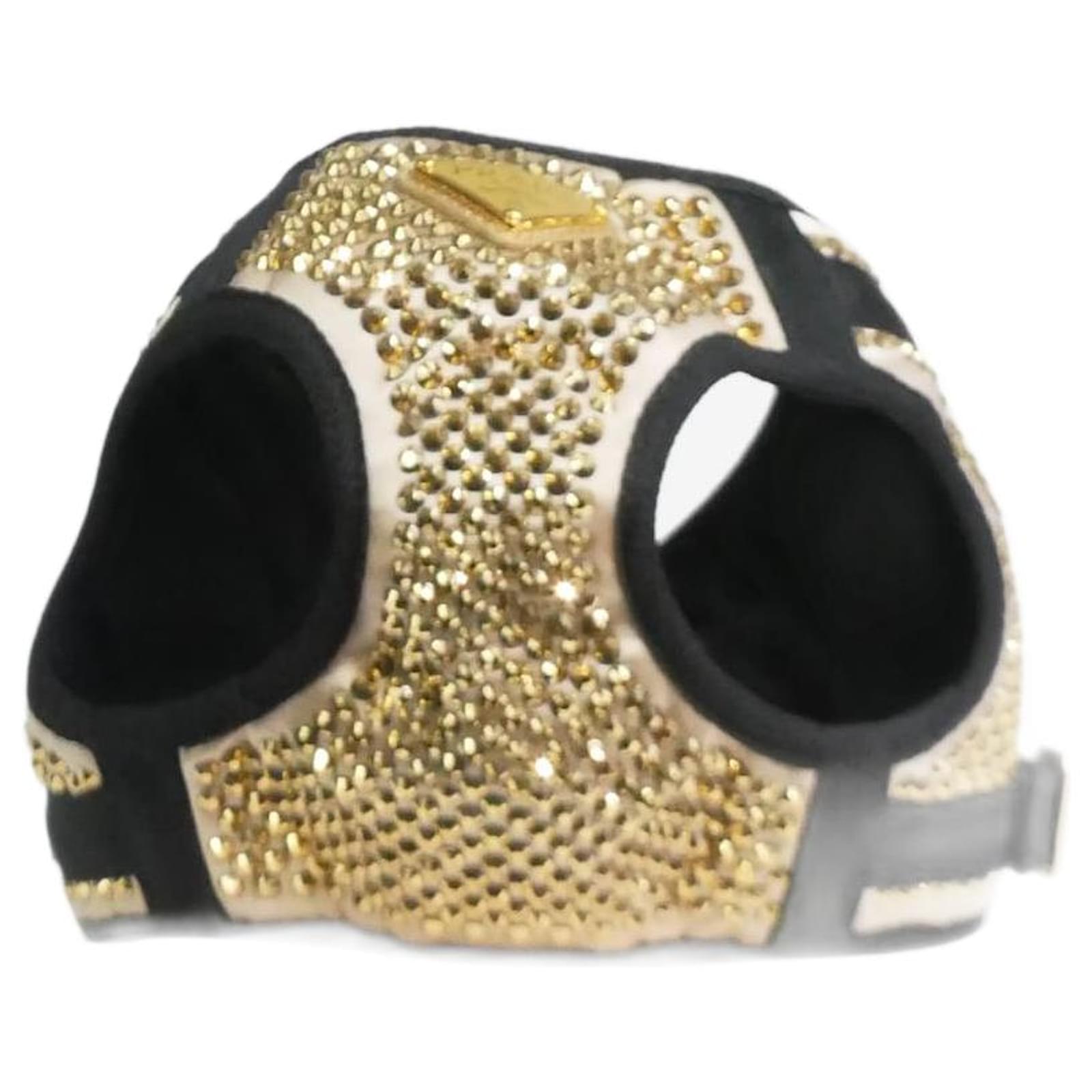 Prada Gold crystal-studded dog harness Golden Nylon ref.1061997 - Joli ...