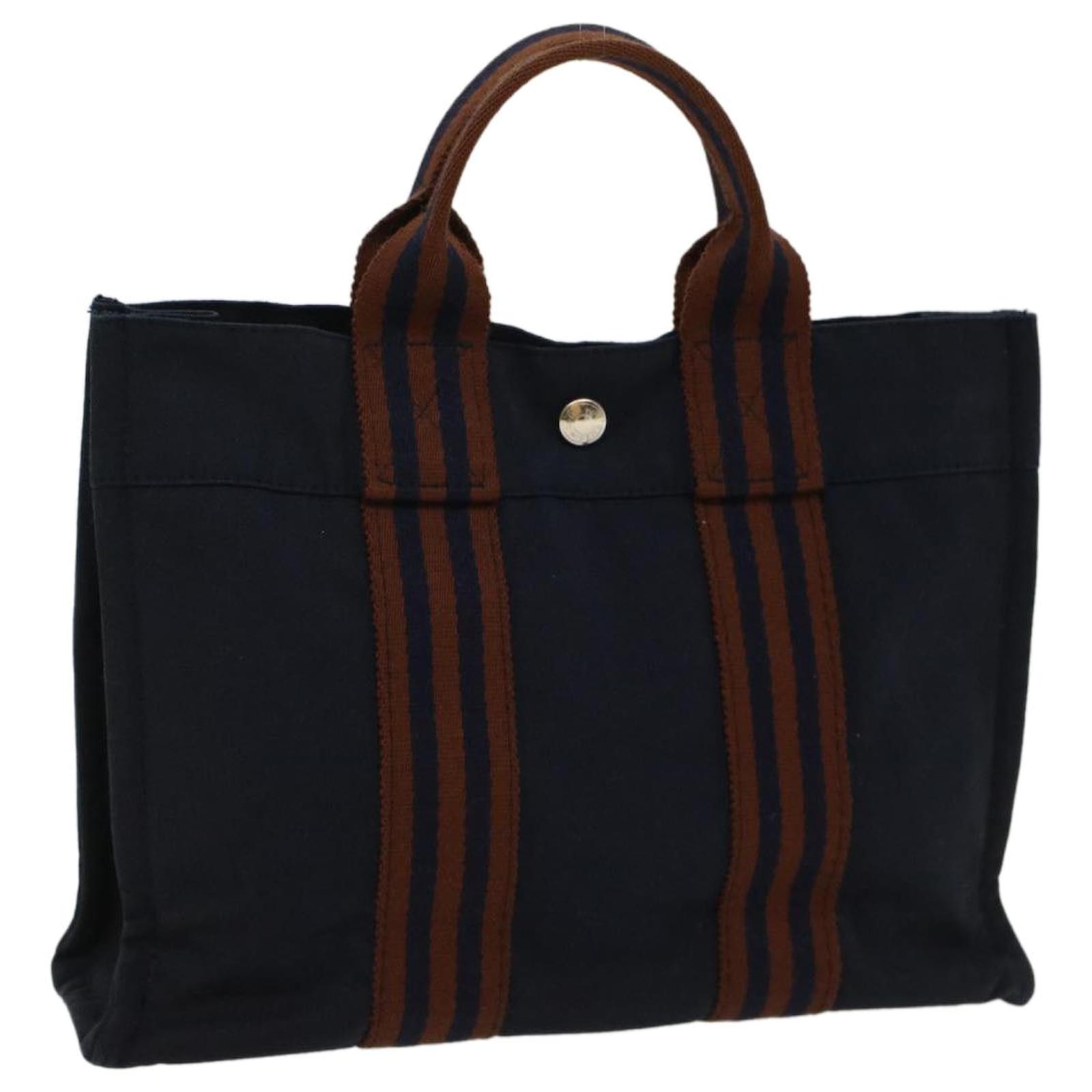 Hermès HERMES Fourre Tout PM Tote Bag Canvas Navy Auth bs8213 Navy blue ...