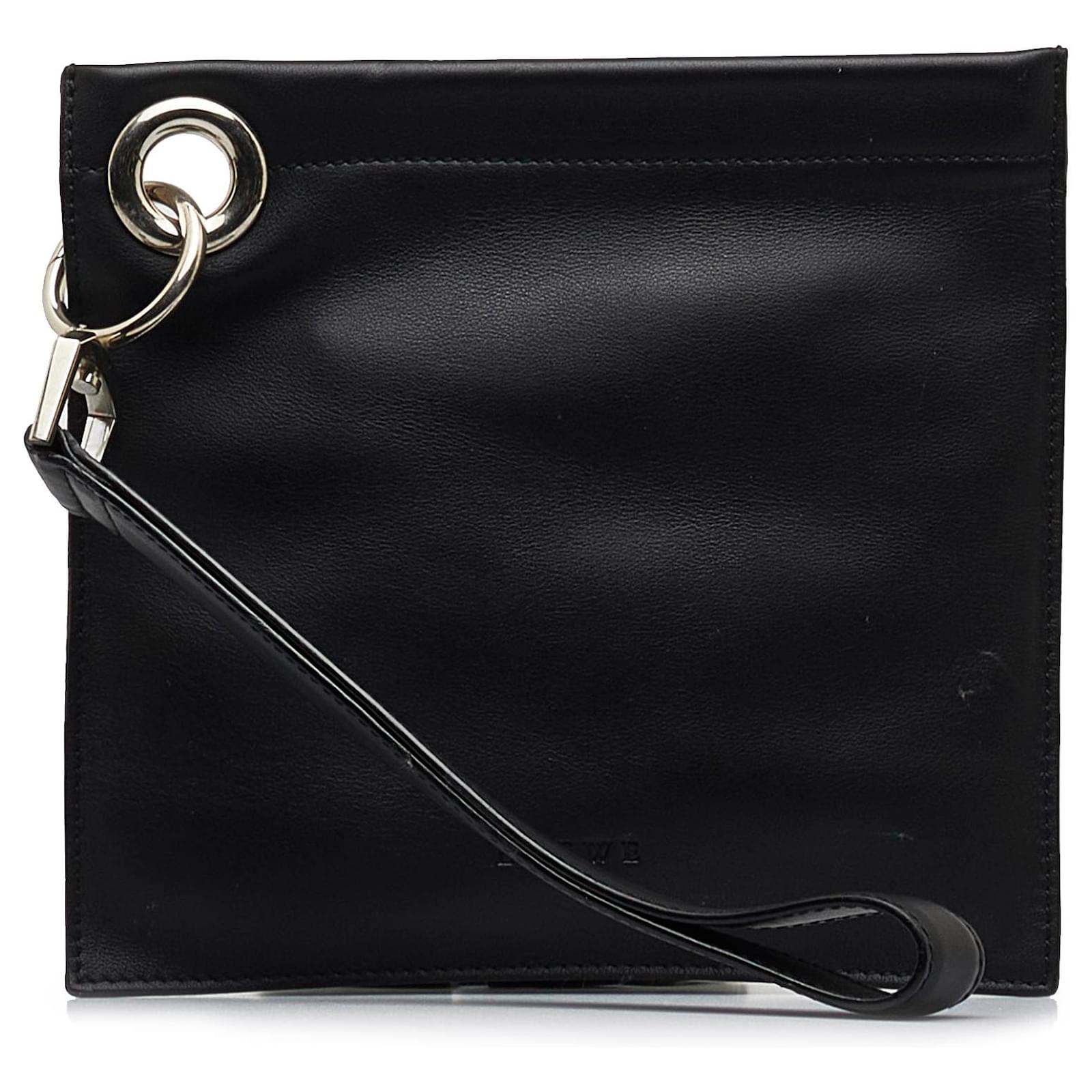 Loewe Black Leather Cosmetic Pouch Pony-style calfskin ref.1065700 ...