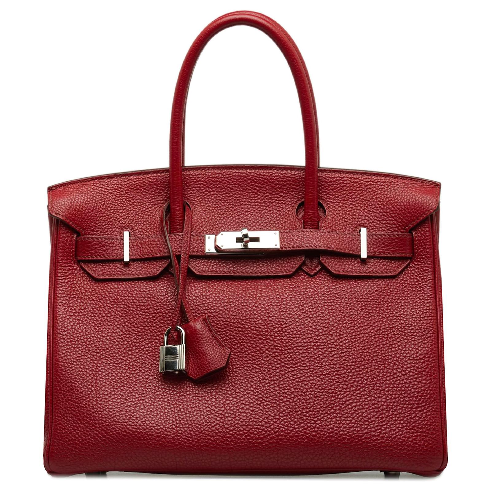 Hermès Hermes Red Togo Birkin 30 Leather Pony-style calfskin ref ...