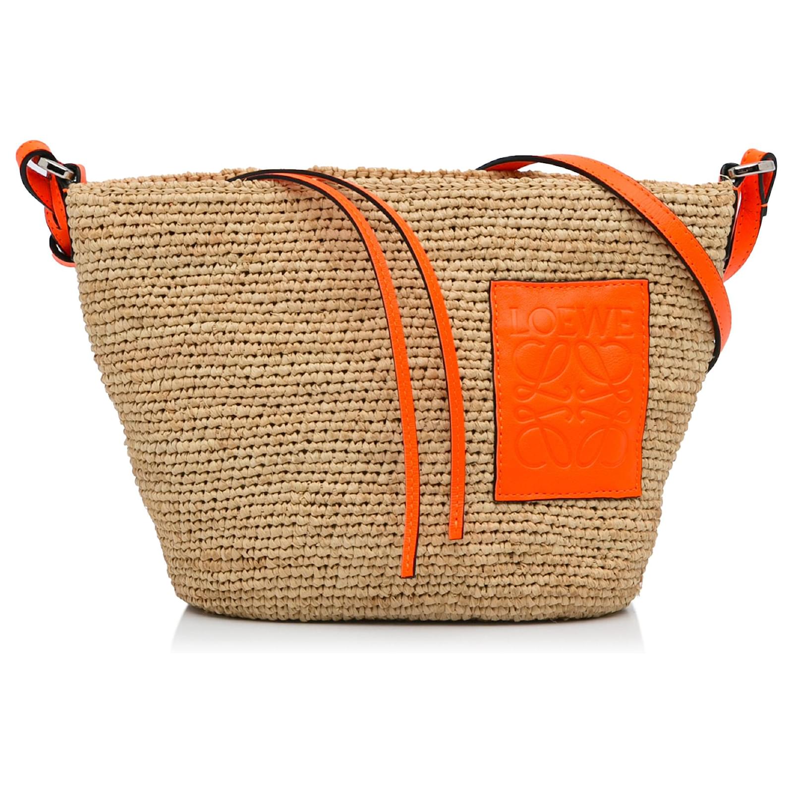 Sac à bandoulière en raphia Ibiza Loewe Brown x Paula's Cuir Veau façon ...