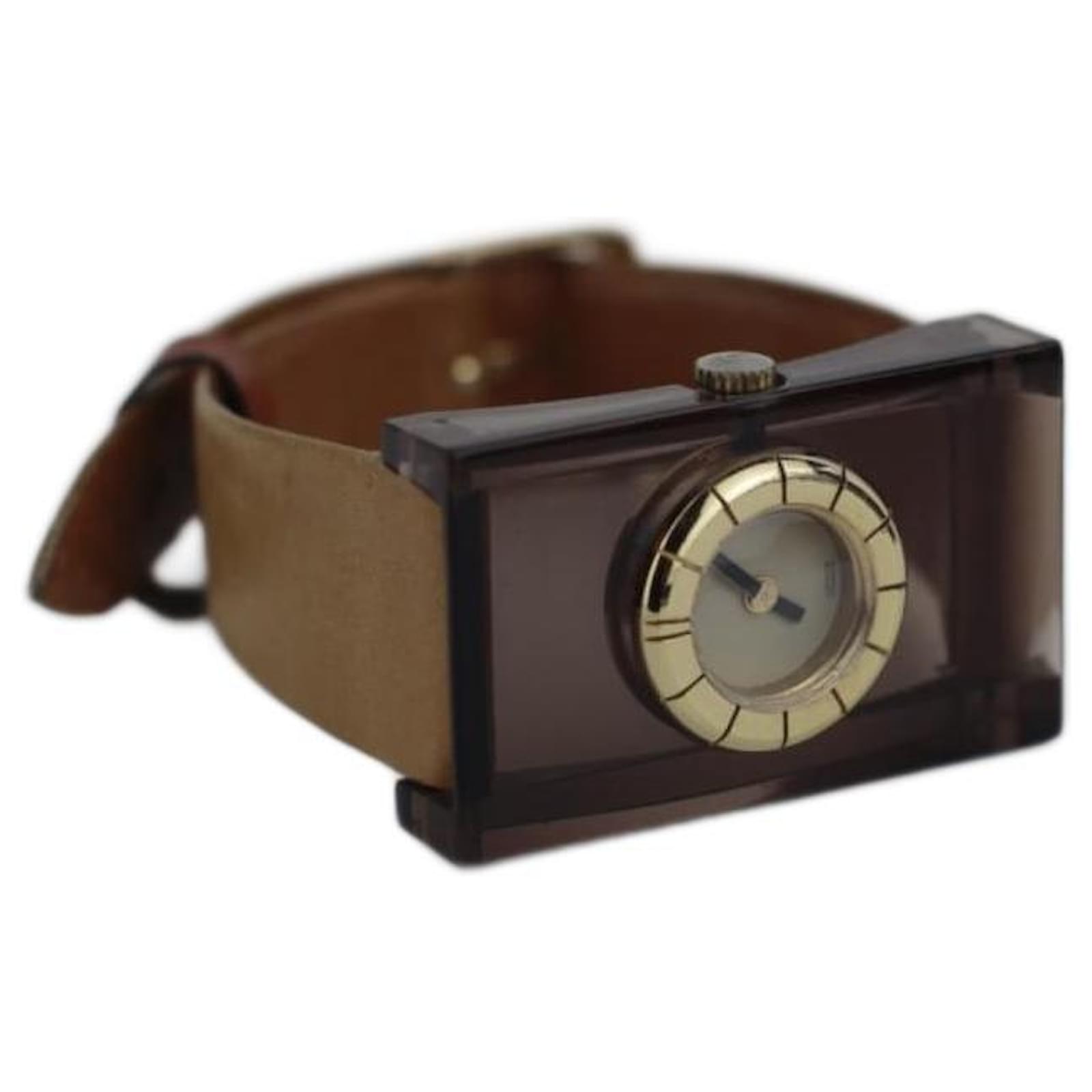 Extremely rare ! - LANVIN watch 1970 Golden Light brown Dark brown ...