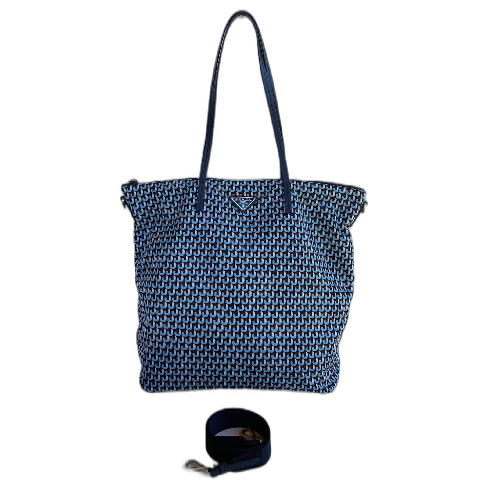 Prada Shoppers Light blue Dark blue Cloth ref.1072546 - Joli Closet