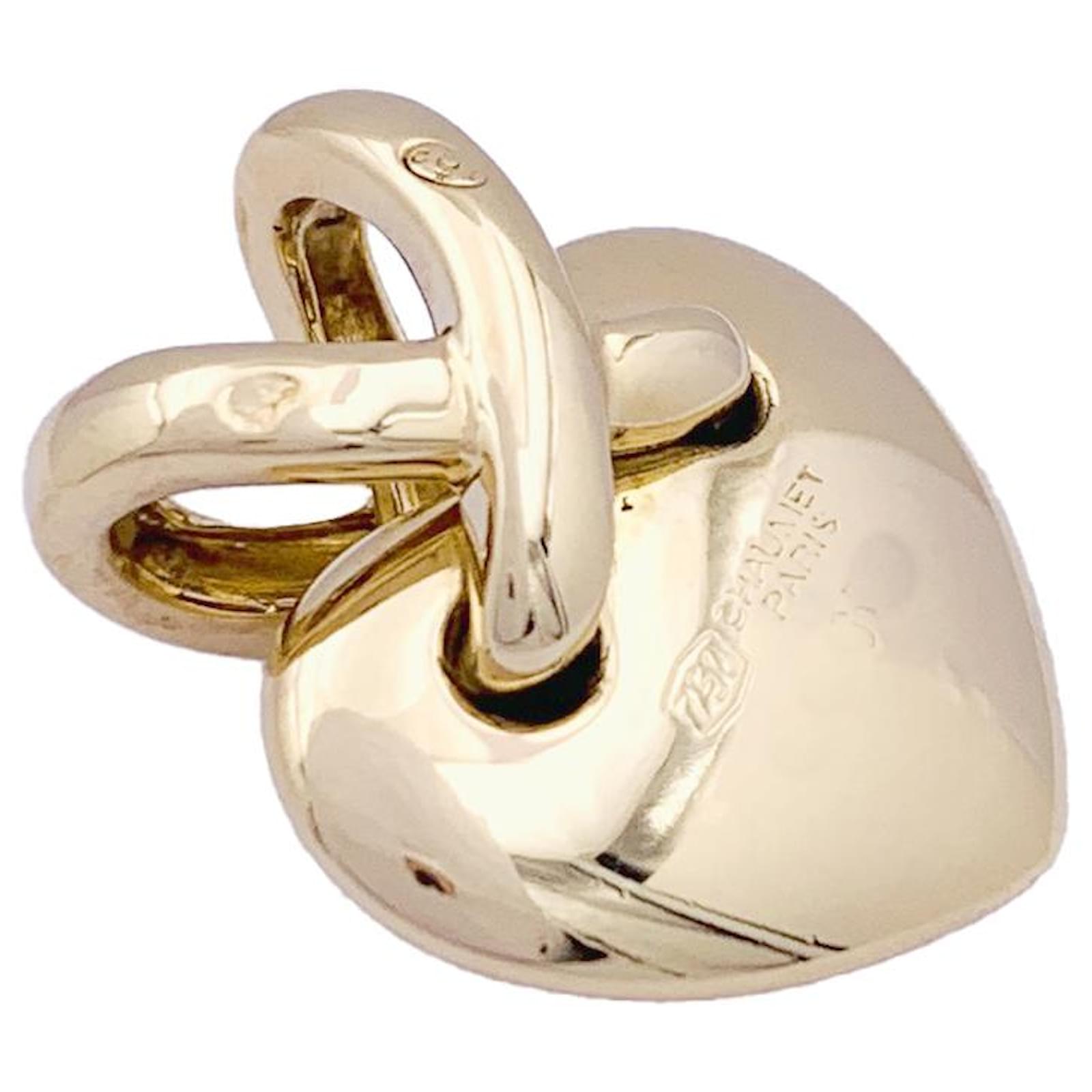 Chaumet pendant, “Mini Heart Links”, In yellow gold. ref.1072553 - Joli ...