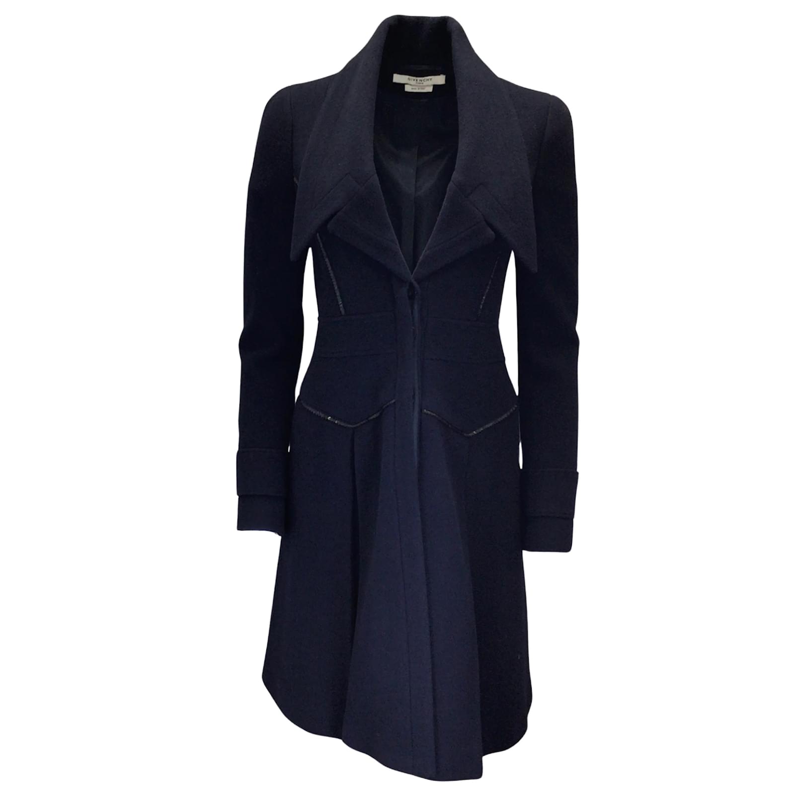Givenchy Navy Blue Wool and Cashmere Trench Coat ref.1072628 - Joli Closet