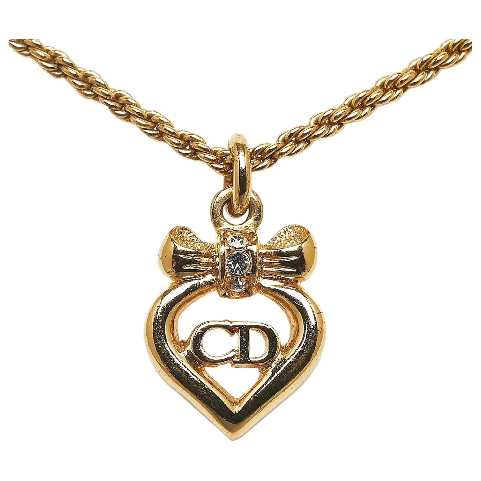 Dior Gold CD Logo Pendant Necklace Golden Metal Gold-plated ref.1073373 ...