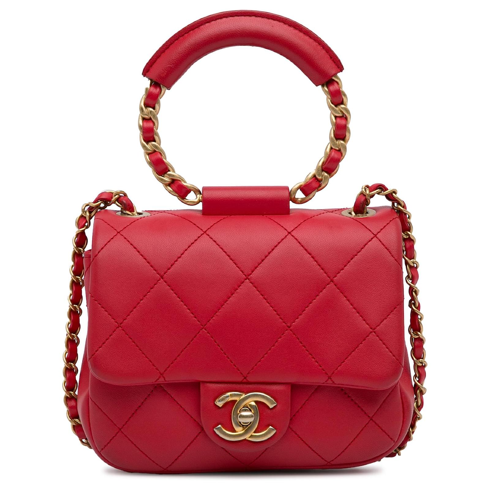 Chanel Red Mini In the Loop Flap Bag Leather ref.1073375 - Joli Closet